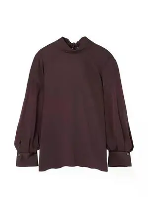 Theory Blouson-sleeve Silk Blouse