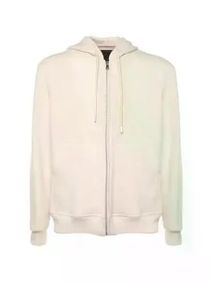 GIULIANO GALIANO Zip-up Drawstring Hoodie - White