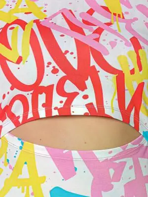 CHIARA FERRAGNI Graffiti-print Cut-out Mini Dress