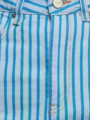 GANNI Stripe-print Denim Midi Skirt