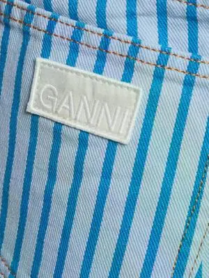 GANNI Stripe-print Denim Midi Skirt