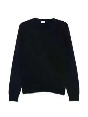 04651 / A TRIP IN A BAG Crew-neck Ribbed-trim Sweater - Blue