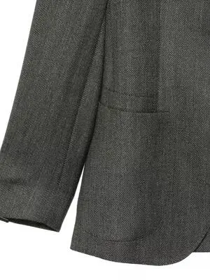 LUIGI BIANCHI MANTOVA Herringbone-weave Single-breasted Blazer