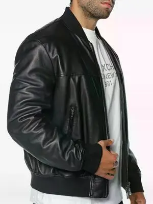 Armani Exchange Leather Blouson Jacket