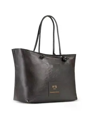 V°73 Knot-detail Leather Tote Bag