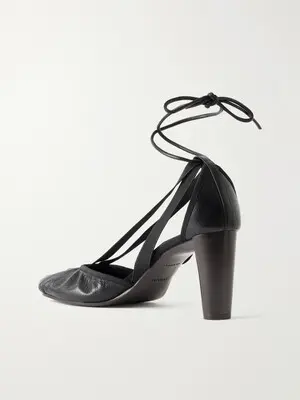 LEMAIRE Pedille Ballerina 80 Lace-up Leather Pumps