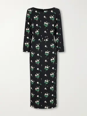 Bernadette Lucky Belted Floral-print Crepe Midi Dress - Multi