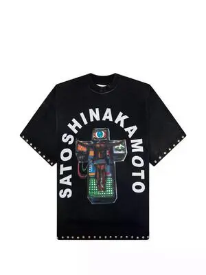 SATOSHI NAKAMOTO Welcome To The Machine Graphic-print T-shirt - Black