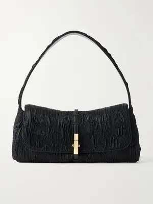 Balmain Metropolis Leather-trimmed Jacquard Shoulder Bag