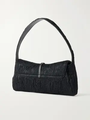 Balmain Metropolis Leather-trimmed Jacquard Shoulder Bag