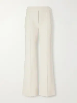 HIGH SPORT Evie Pintucked Cotton-blend Corduroy Wide-leg Pants - Neutrals