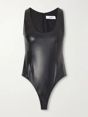 Alex Perry Darted Leather Bodysuit