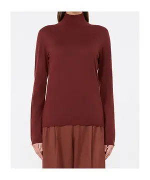 Max Mara Cashmere Yarn Polo-neck Sweater Rust - Rust-red