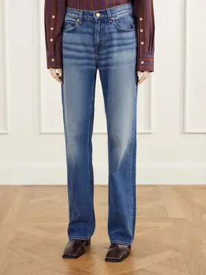 JAMIE HALLER The Chic Straight Mid-rise Jeans