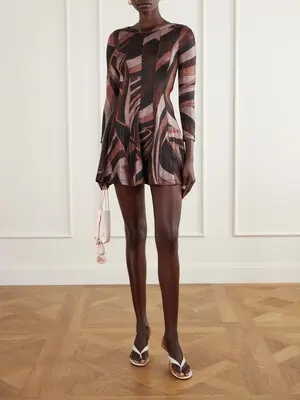 Emilio Pucci Printed Stretch-jersey Mini Dress