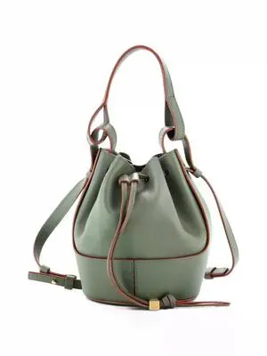 Loewe Balloon Leather Mini Bucket Bag - Green
