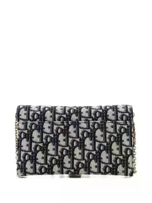Dior Saddle Chain Wallet Oblique Canvas Crossbody Bag