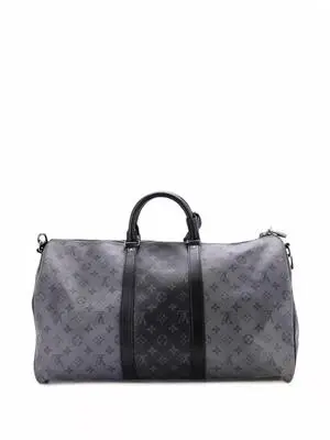 LOUIS VUITTON Keepall Bandouliere Bag Reverse Monogram Eclipse Canvas 50 Travel Bag