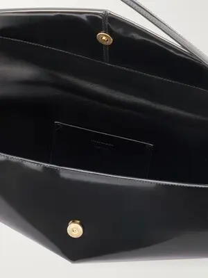 JIL SANDER Kante Patent-leather Shoulder Bag - Black