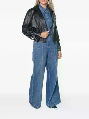 Armani Exchange Double-breasted Leather Jacket