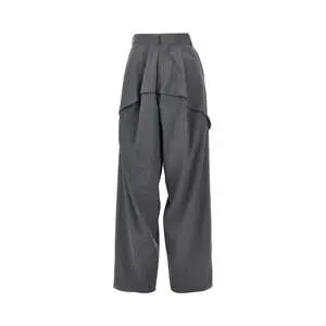 Loewe Wide Leg Panneled Wool Pants