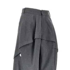 Loewe Wide Leg Panneled Wool Pants