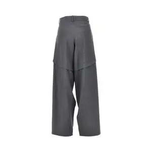 Loewe Wide Leg Panneled Wool Pants