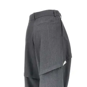 Loewe Wide Leg Panneled Wool Pants