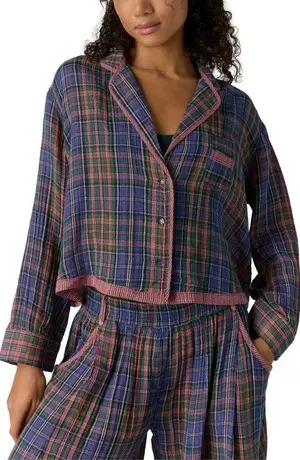 Free People Intimately Fp One And Done Pajama Shirt - Midnight Combo
