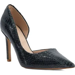 Dune London Dividing Croc Embossed D'orsay Pump - Teal
