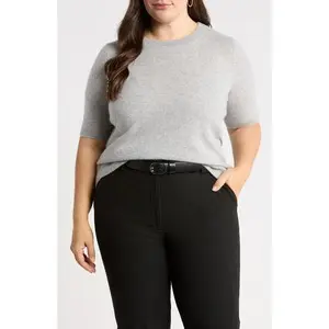 Nordstrom Cashmere Crewneck Sweater - Grey Silk Heather