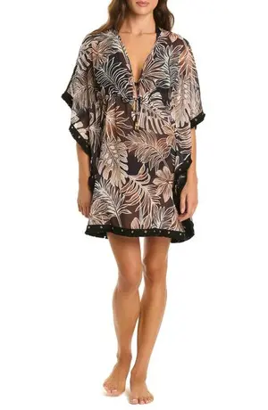 BLEU BY ROD BEATTIE Grommet Detail Caftan Cover-up - Black