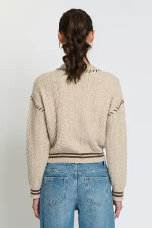 Central Park West Phoebe Patchwork Cropped Sweater