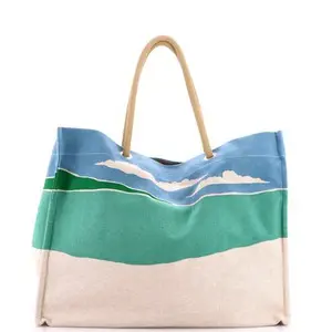 Hermès Beach Bag Printed Canvas