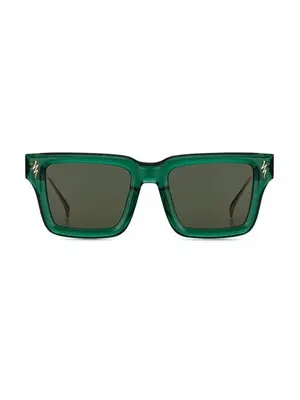 SAINT OWEN Lucid Square Sunglasses - Emerald/olive