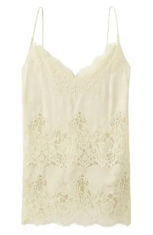 Mango Longline Lace Camisole - Ecru