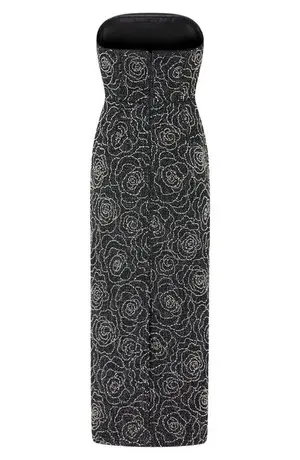 MILLY Kait Beaded Strapless Midi Dress