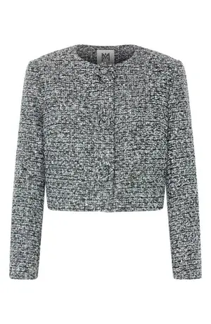 MILLY Selena Cropped Jacket - Grey Multi