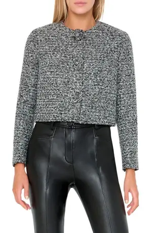 MILLY Selena Cropped Jacket - Grey Multi