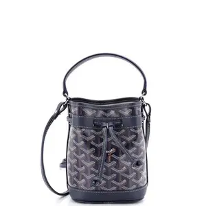 Goyard Petit Flot Bucket Bag Coated Canvas Mini - Blue