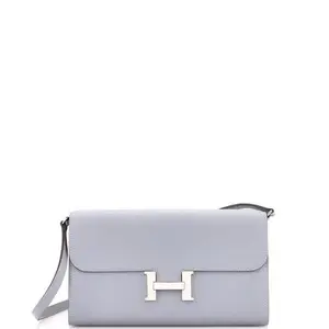 Hermès Constance To Go Wallet Evercolor - Blue