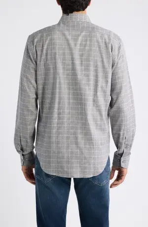 Lorenzo Uomo Trim Fit Plaid Check Dress Shirt
