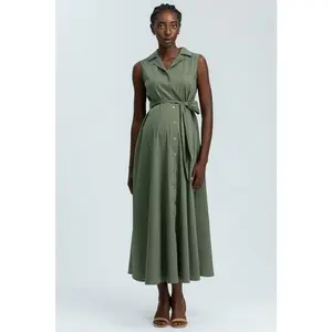 PIETRO BRUNELLI Alba Sleeveless Maternity Shirt Dress - Thyme