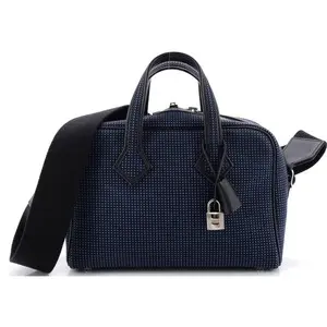 Hermès Victoria Iii Fourre Tout Bag Toile With Leather Mini - Black