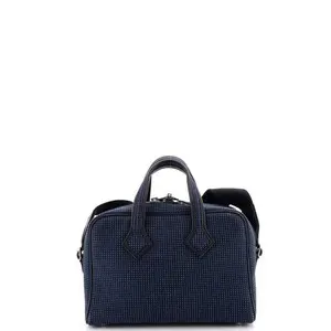 Hermès Victoria Iii Fourre Tout Bag Toile With Leather Mini - Black