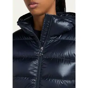 Moncler Glets Hooded Mid-length Down Jacket