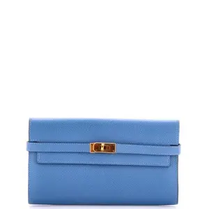Hermès Kelly Wallet Epsom Long - Blue