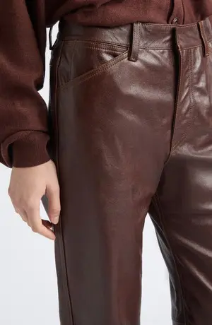 LEMAIRE Straight Leg Leather Pants