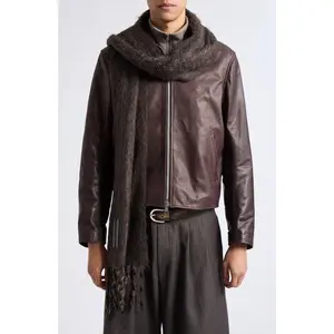Our Legacy Estate Wave Textured Alpaca & Wool Blend Scarf - Choco