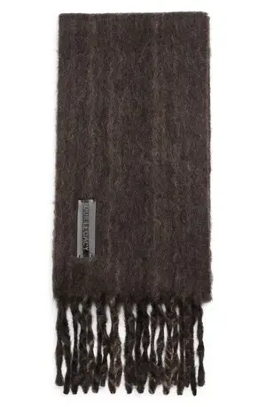 Our Legacy Estate Wave Textured Alpaca & Wool Blend Scarf - Choco